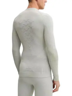 X-BIONIC Ribbed-knit Perforated Long-sleeve Top - Grey