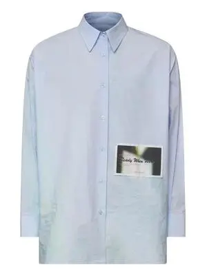 MAISON MARGIELA Graphic-print Button-down Shirt - Blue