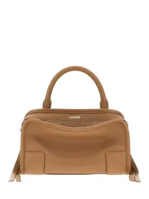 Loewe Mini Amazona Handbag In Camel Leather - Brown