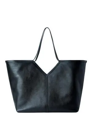 Saint Laurent Y Thin Tote Bag With Removable Pouch - Black