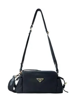 Prada Small Re-nylon And Leather Shoulder Bag - Black