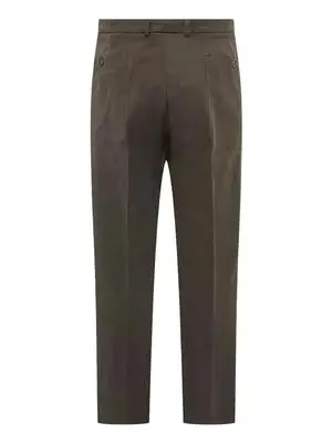 HOSIO Patch-pocket Pleated Trousers - Brown