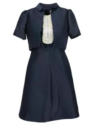 Valentino Garavani Lace-detail Bolero Jacket And Mini Dress - Blue