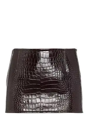 Dsquared2 Embossed-leather Mini Skirt - Brown