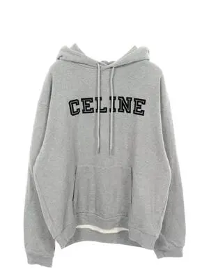 Celine Flocky Logo Hoodie - Grey