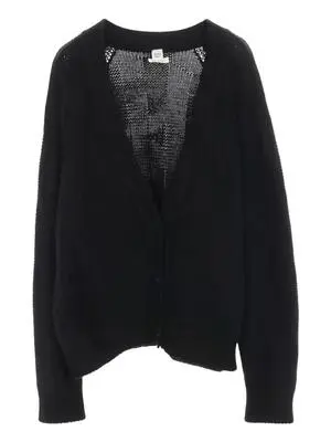 Hermès V-neck Wool Cardigan - Black