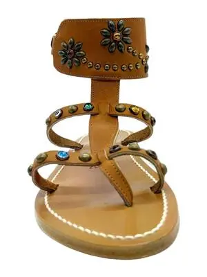 HTC LOS ANGELES Kjacques Caravelle Studded Sandals - Brown