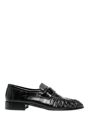 THE ROW Soft Leather Loafers - Black