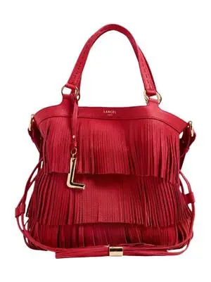 LANCEL Premier Flirt Fringed Leather Bucket Bag - Red