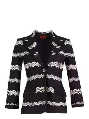 Missoni Zigzag Print Single-breasted Blazer - Black