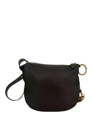 Burberry Knight Leather Shoulder Bag - Black