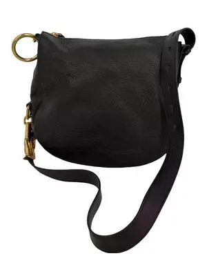 Burberry Knight Leather Shoulder Bag - Black