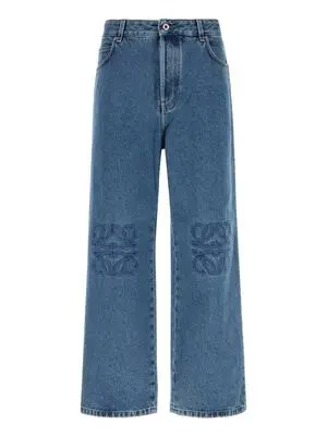 Loewe Monogrammed Wide Leg Jeans - Blue