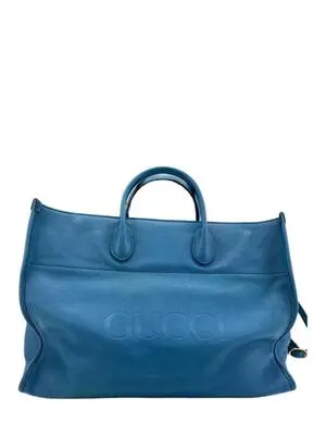 Gucci 2000s Leather Tote Bag - Blue