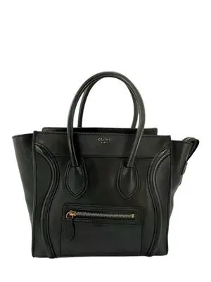 Celine Luggage Micro Shopper Tote Bag - Black