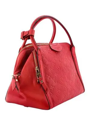 LOUIS VUITTON Monogram Empreinte Leather Mm Satchel Handbag - Red