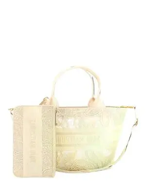 Dior Hat Basket Bag With Macrame Effect Embroidery - Neutrals