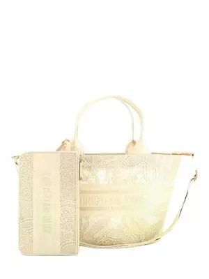 Dior Hat Basket Bag With Macrame Effect Embroidery - Neutrals
