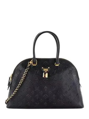 LOUIS VUITTON Embossed Monogram Midnight Canvas Satchel - Black