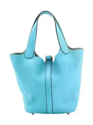 Hermès Picotin Lock Bag Clemence Pm Bucket Bag - Blue