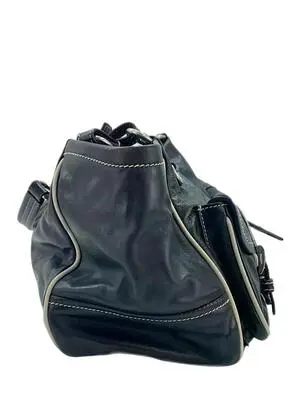 Prada 2000s Buckled Leather Tote Bag - Black