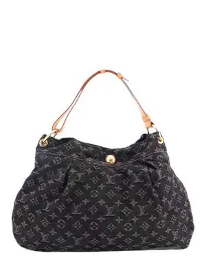 LOUIS VUITTON Denim Pm Hobo Bag - Black