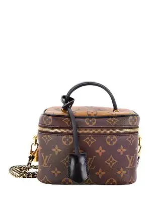 LOUIS VUITTON Reverse Monogram Canvas Pm Satchel - Brown