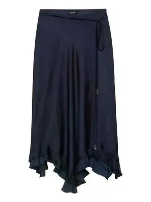 Zadig&Voltaire Asymmetric Ruffled Midi Skirt - Blue