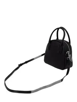 Karl Lagerfeld Grained Leather Tote Bag With Logo Charm - Black