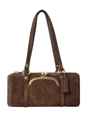 COACH Barrel-shaped Shoulder Bag With Clasp Fastening - Brown