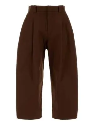 Balenciaga Chocolate Cotton Wide-leg Pant - Brown