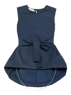 MOUTAKI Sleeveless Tie-fastening Blouse - Blue