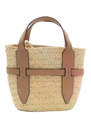Helen Kaminski Woven Raffia Tote Bag With Leather Trim - Neutrals