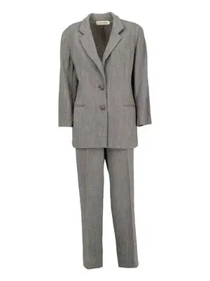 MILA SCHON Notched Lapel Trouser Suit - Grey