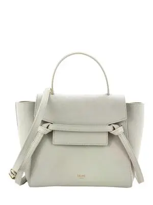 Celine Textured Leather Nano Belt Bag Shoulder Bag - Green