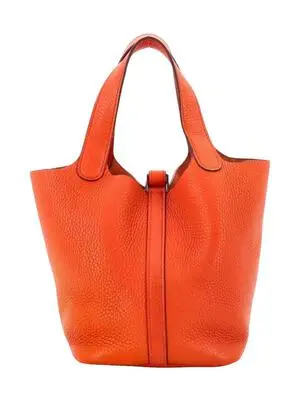 Hermès Picotin Lock Clemence Pm Bucket Bag - Orange