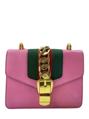 Gucci Sylvie Web Shoulder Bag - Pink