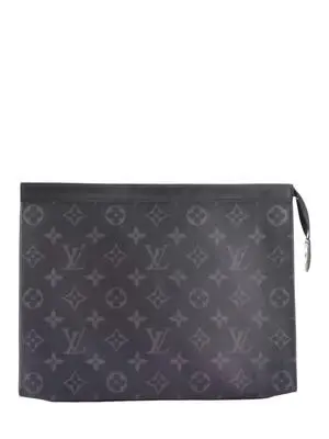 LOUIS VUITTON Pochette Voyage Monogram Eclipse Canvas Mm Clutch Bag - Black