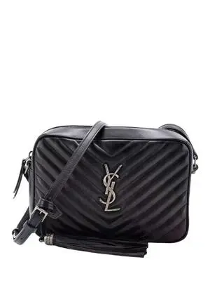 Saint Laurent Lou Camera Bag Matelassé Chevron Leather Small Crossbody Bag - Black