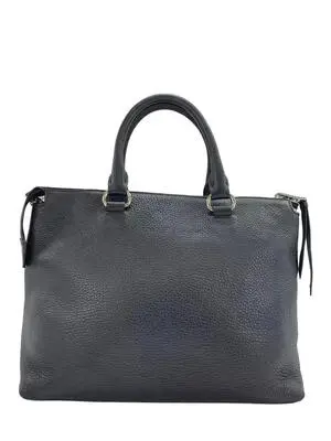 Prada Logo Plaque Top Handle Bag - Black