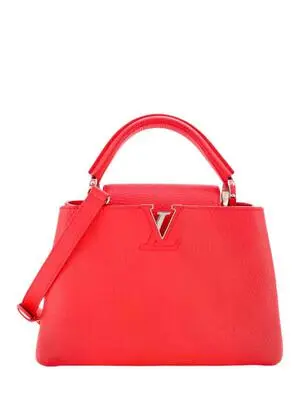 LOUIS VUITTON Capucines Bag Leather Bb Satchel - Red