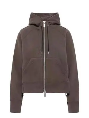 Sacai Zip-up Drawstring Hoodie - Brown