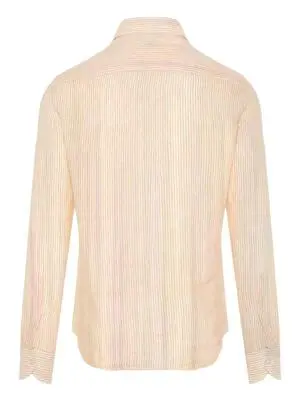 SONRISA Vertical-stripe Long-sleeve Shirt - Orange