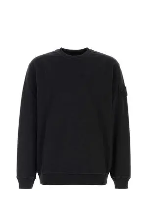 Stone Island Slate Stretch Cotton Sweatshirt - Black