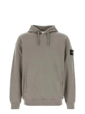 Stone Island Grey Cotton Hoodie - Gray