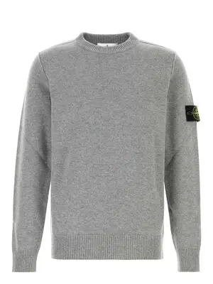 Stone Island Grey Wool Blend Sweater - Gray