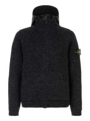 Stone Island Melange Cotton Blend Reversible Jacket - Black