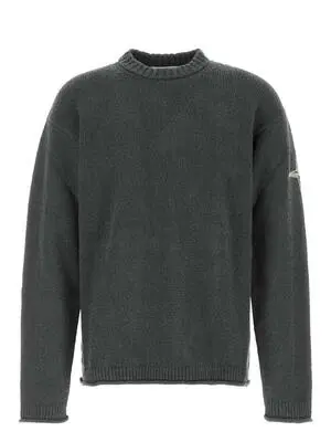 Stone Island Dark Grey Stretch Cotton Blend Sweater - Gray
