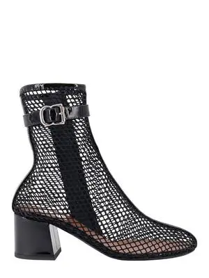 Alaïa Mesh And Patent Leather Boots - Black