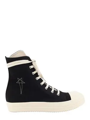 Rick Owens Certified Cotton High Top Sneakers - Black
